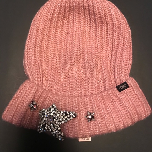 Victoria's Secret | Accessories | Victorias Secret Star Knit Hat Beanie ...
